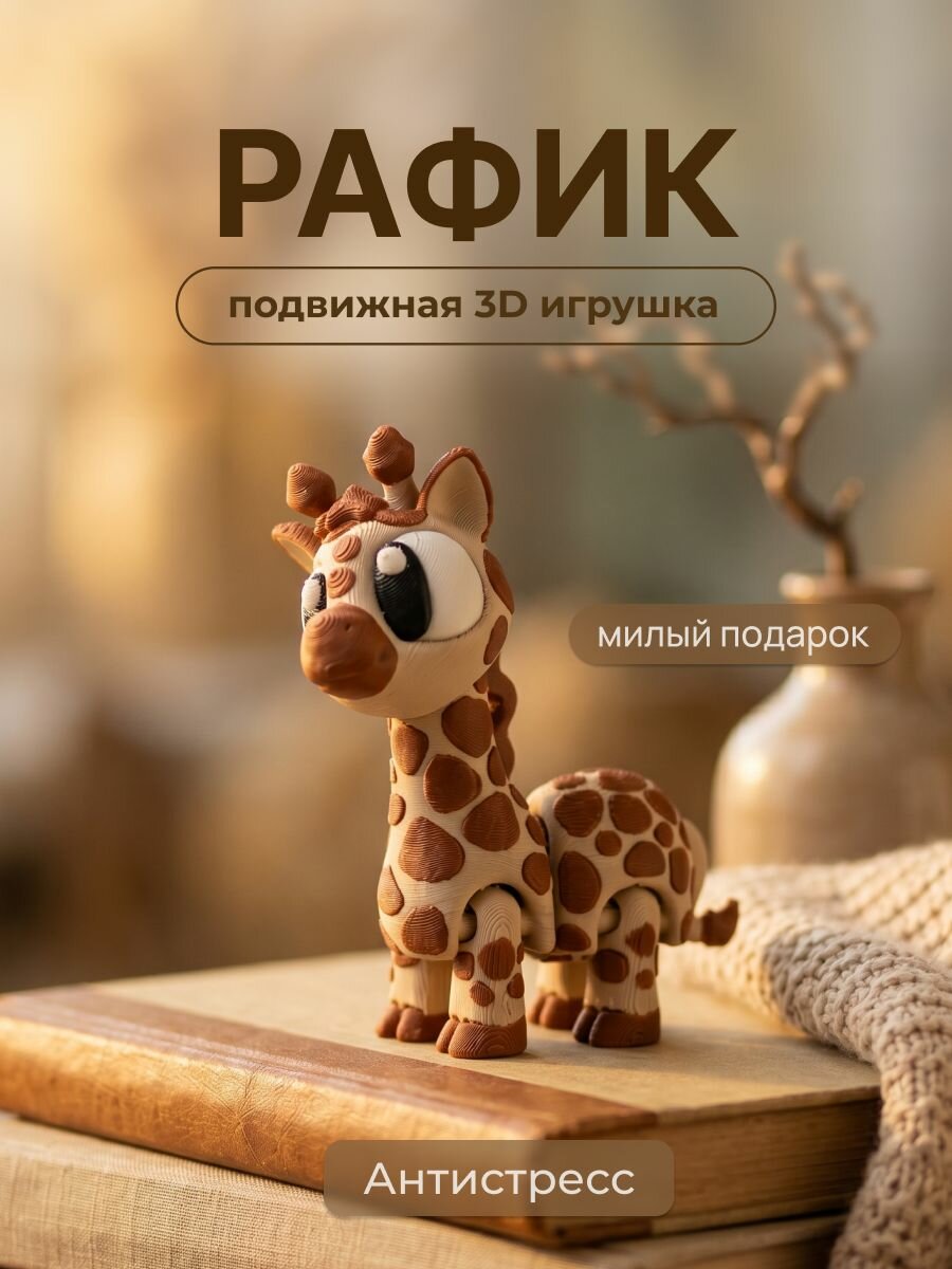 Жираф 3D игрушка фигурка подвижная антистресс - для подарка.