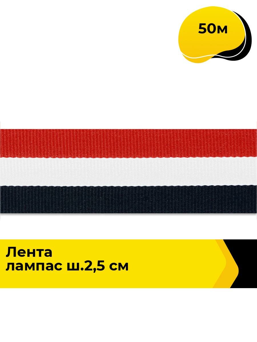 Тесьма трикотажная для рукоделия и шитья декоративная 2.5 см, 50 м