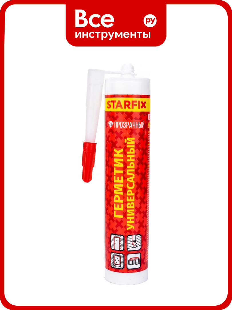 Универсальный силиконовый герметик STARFIX Universal Silicone бесцветный, 300 мл SM-77769