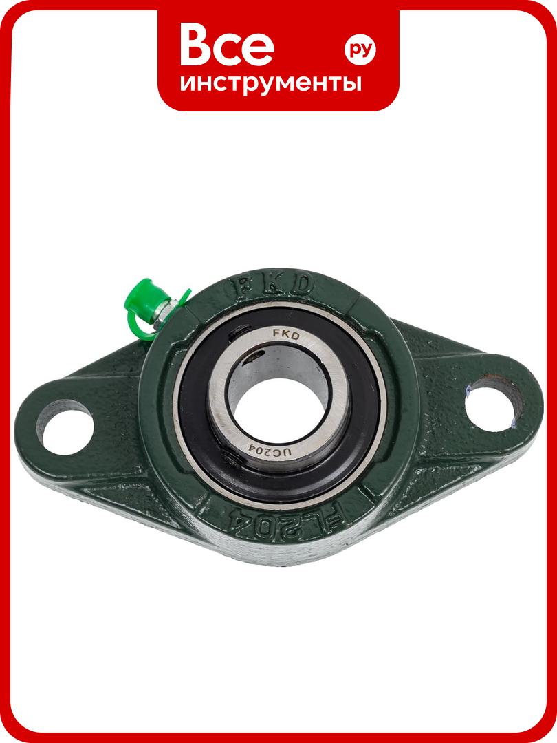 Подшипниковый узел FKD UCFL204 UCFL204FKD, деревянный, зеленый, чугунный корпус с овальным фланцем
