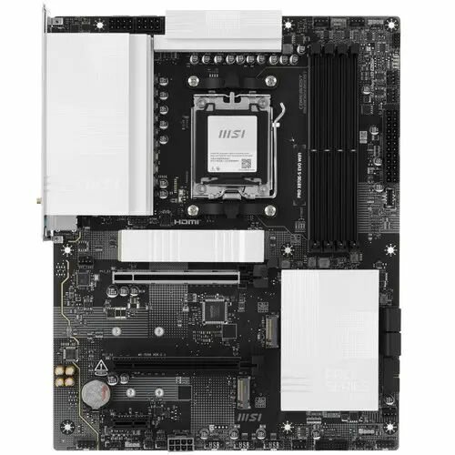 Материнская плата MSI PRO X870E-S EVO WIFI - AM5, AMD X870E, 4xDDR5-5600 МГц, 1xPCI-Ex16, 3xM.2, ATX