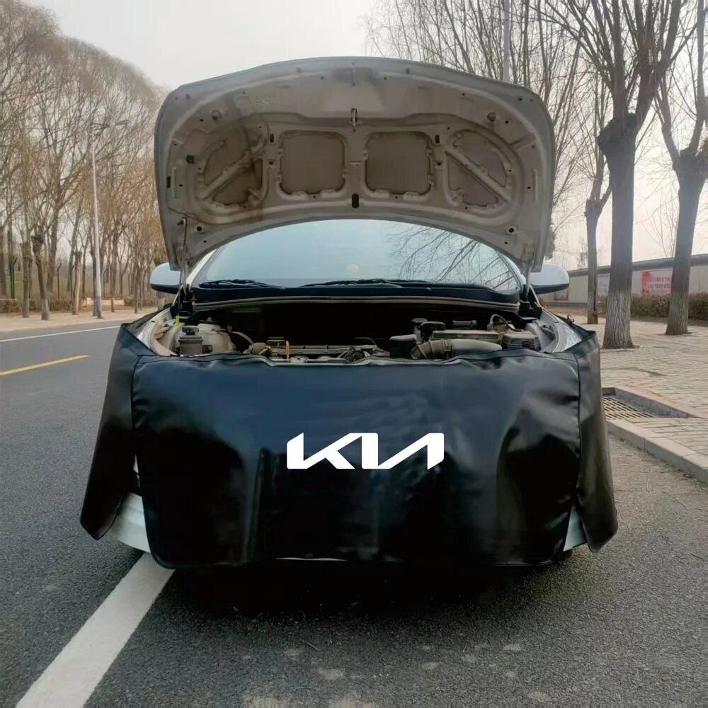 Накидка автомобильная для Kia, 3 шт. Защита бампера из износоустойчивой ткани, черная