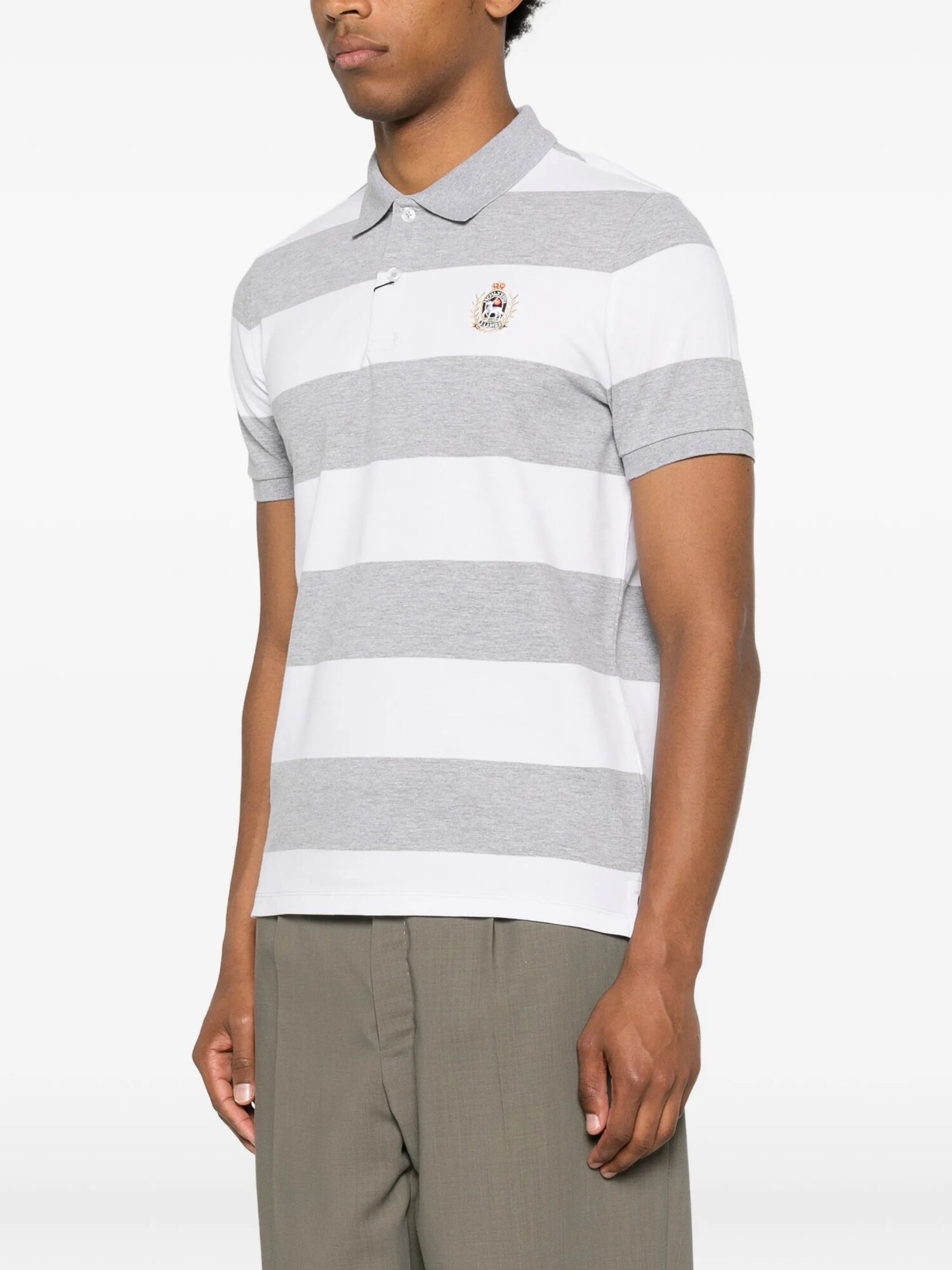 Рубашка Johnny Lambs Striped-pattern polo shirt, размер 52, серый — фото 1