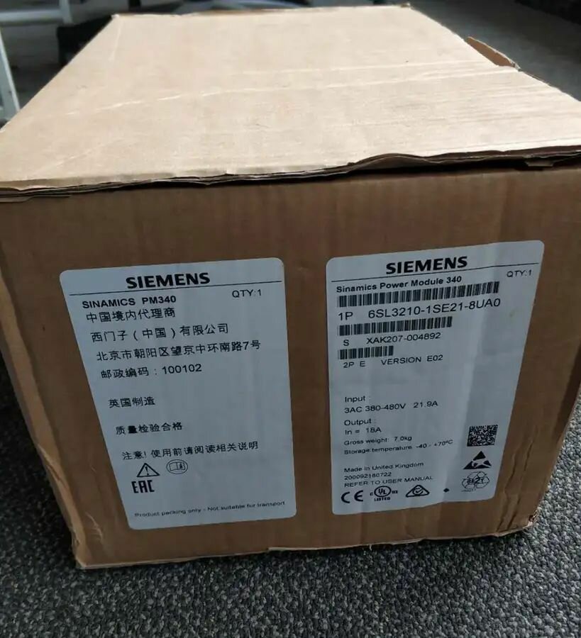 Модуль SIEMENS 6SL3210-1SE21-8UA0