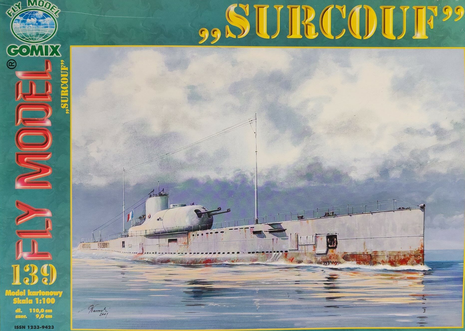 Сборная бумажная модель Подводная лодка Surcouf - FLY MODEL №139 (журнал)