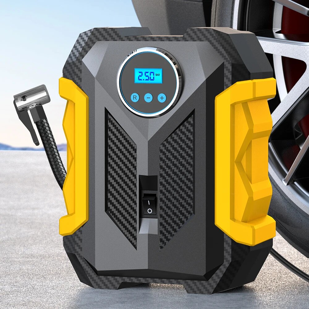 Портативный автомобильный компрессор с цифровым дисплеем Digital air pump