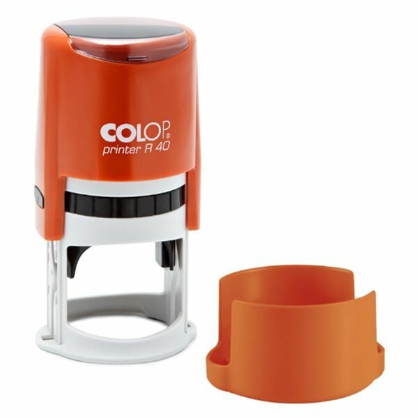 Colop Printer R40 автоматическая оснастка для печатей, диам. 41.5 мм, оранжевый цвет оранжевая автоматическая оснастка 41.5 мм R40 оранжевая оснастка