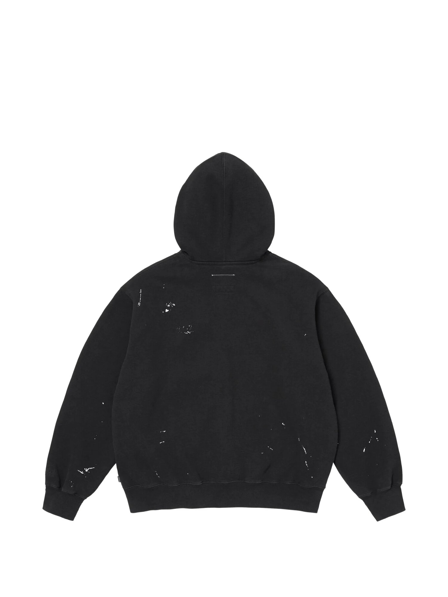Худи Supreme Paint-splatter logo-patch hoodie, размер XL, , black/black — фото 1