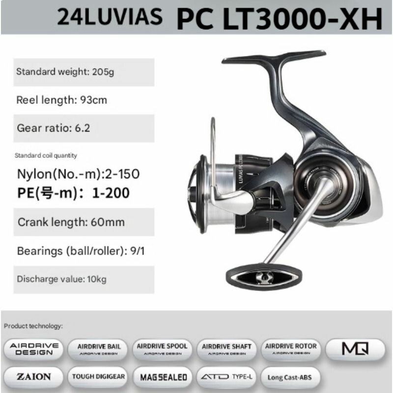 2024 DAIWA LUVIAS LT Небольшие спиннинги общего назначения, для ловли морского кальмара, рыболовные снасти, рыболовные колеса
