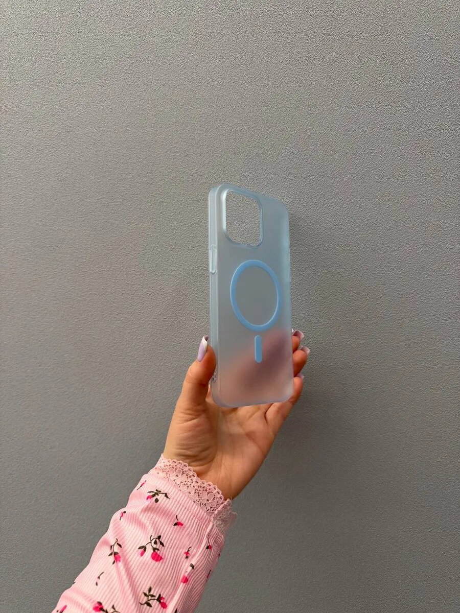 Чехол на Iphone 15 Pro Max , цвет синий , полупрозрачный , мужской — фото 1