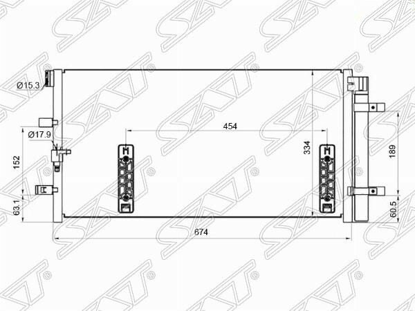 Радиатор кондиционера SAT ST-AU27-394-0 Audi A4 08-15 / A5 07-16
