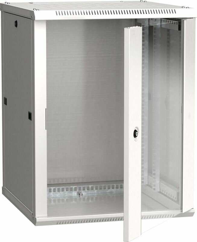Шкаф 19дюйм LINEA W 15U 600х600мм стекл. дверь RAL7035 ITK LWR3-15U66-GF