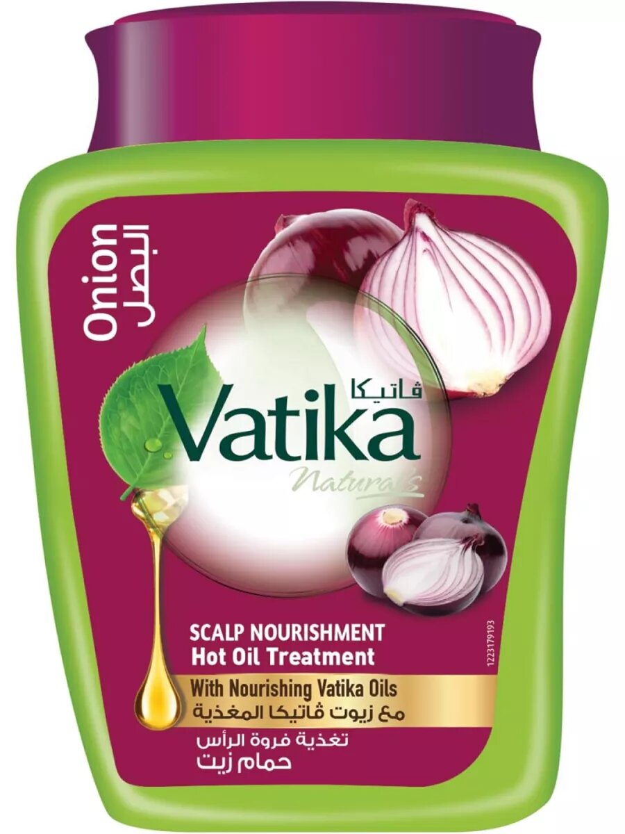 Маска для волос Dabur Vatika Onions Hammam Zaith Hot Oil, с луком, для тонких и поврежденных, 500г