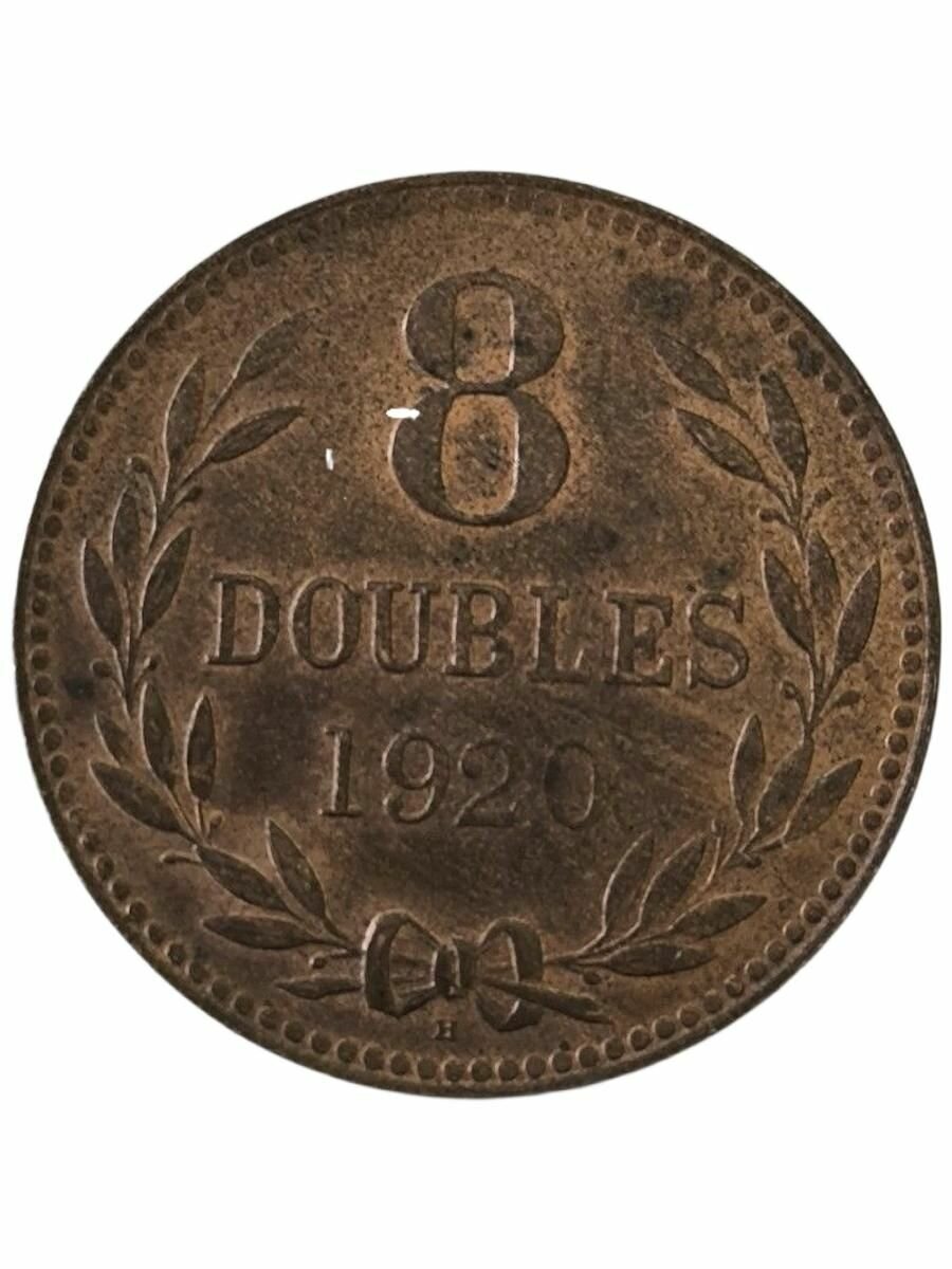 Монета 8 дублей Гернси 1920 г.