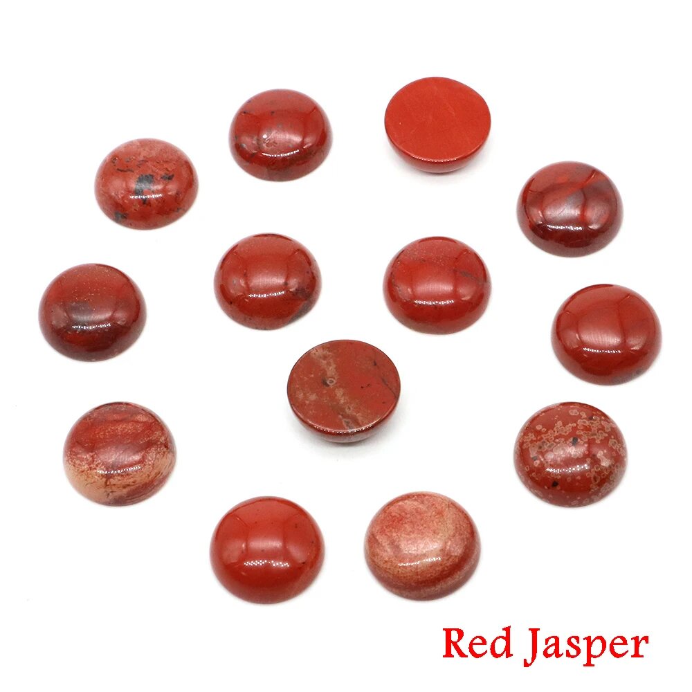 Кабошоны Red Jasper, 12 мм, красные