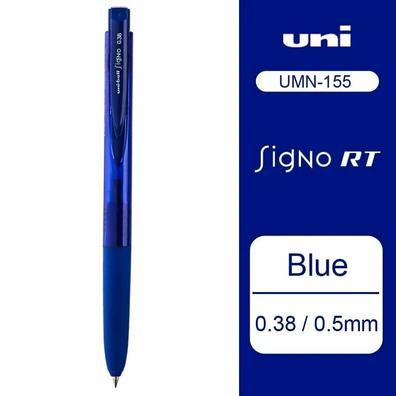 Ручка гелевая Uni Signo RT UMN-155, синий, 0.38/0.5 мм