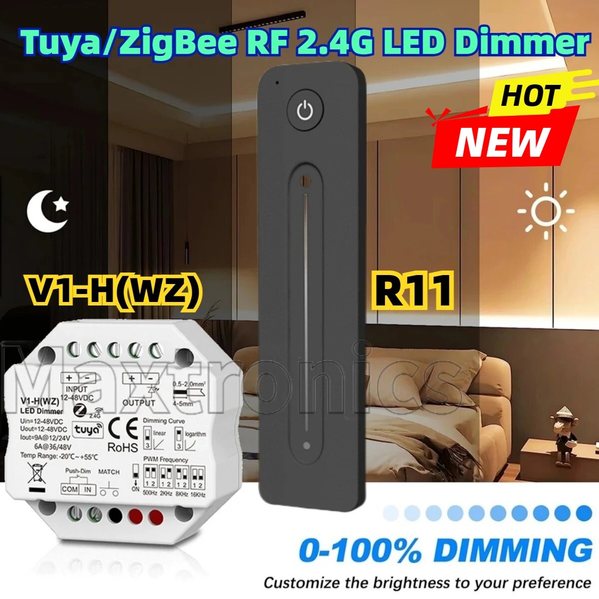 Белый ZigBee LED диммер V1-H(WZ) Only — фото 1