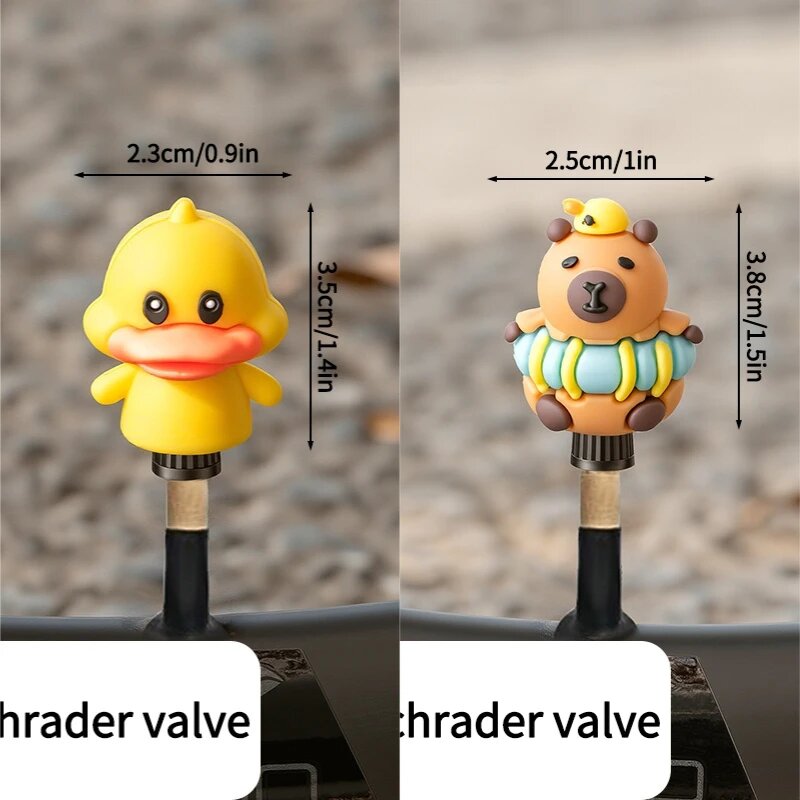 Мультяшные колпачки для вентилей велосипедов 2pcs Schrader