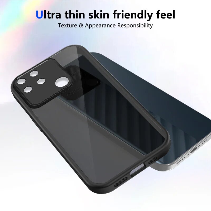 Новый прозрачный черный матовый жесткий чехол для Realme Narzo 50A, жесткий чехол с мягкими краями, защищающий от падений