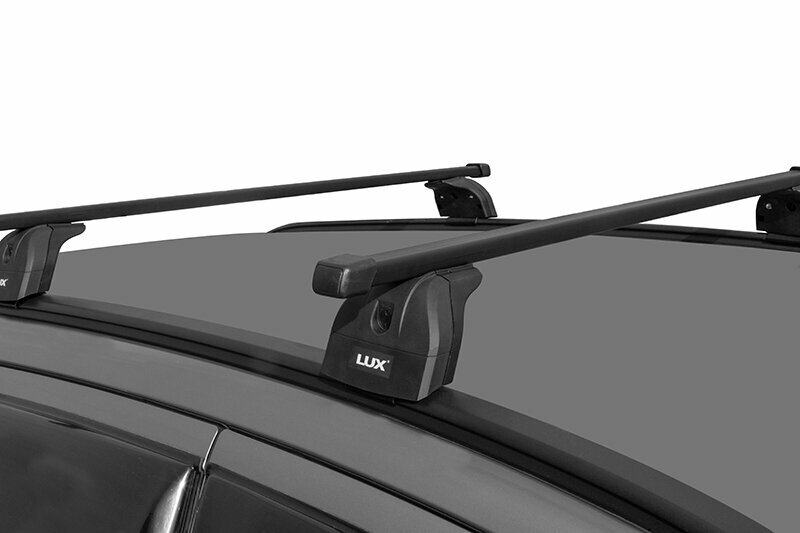 Багажник на крышу на водостоки LUX БК2 для Baic BJ40 2013 г. в - по н. в. с прямоугольными дугами 1,4 м / Багажник для Баик БДЖи40