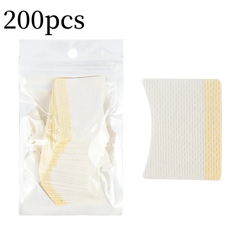 Одноразовые хлопковые патчи для снятия ресниц myaokue-up yellow 200pcs