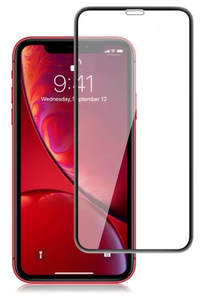 Защитное стекло для Apple iPhone 11 / iPhone XR ударопрочное стекло полноэкранное олеофобное с рамкой LUME ( эпл айфон 11 / айфон хр ) черное