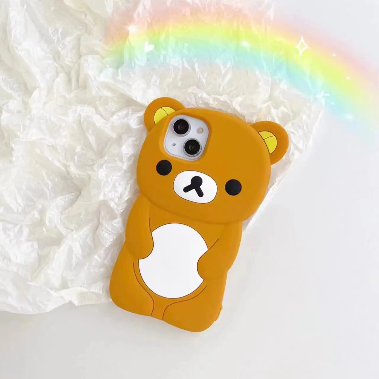 Чехол для iPhone 14 Pro Max, милый медведь, силикон, цвет B