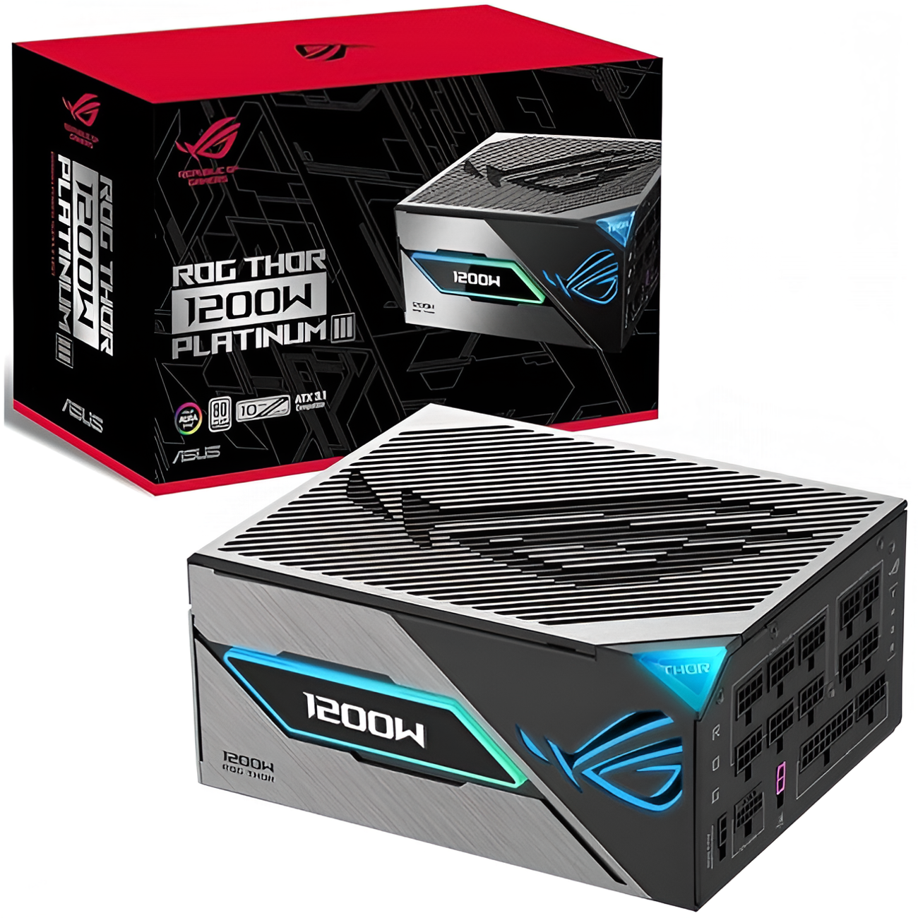 Блок питания ASUS 1200W ROG-THOR-1200P3-GAMING, модульный, ARGB, 16 Pin PCIe 5.0, 80 PLUS Platinum (90YE00V2-B0NA00)
