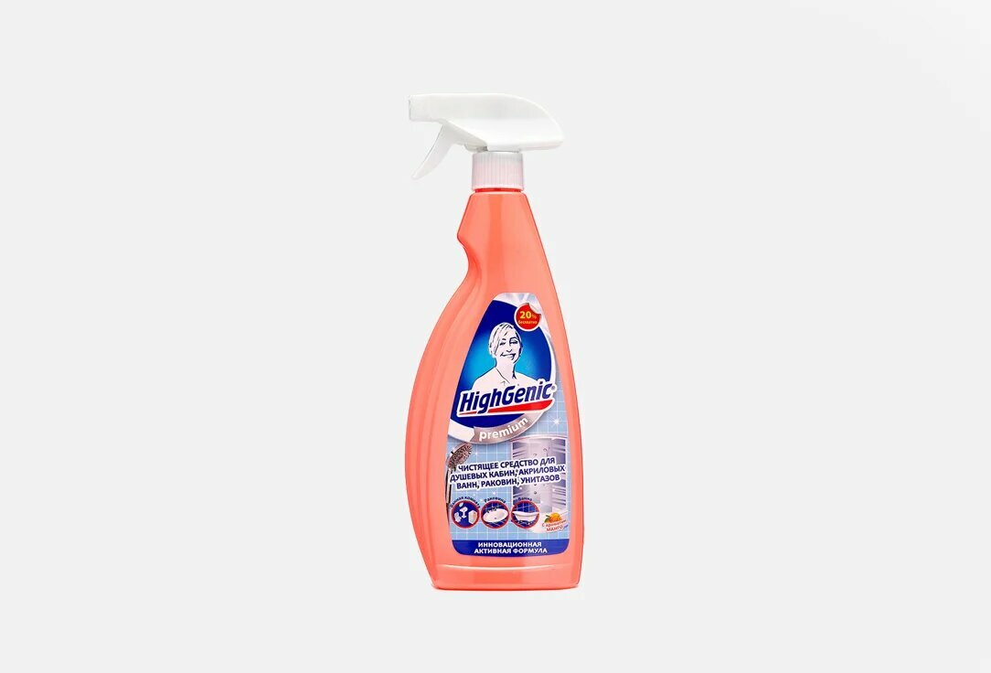 HighGenic SHOWERCABIN AND BATHROOM CLEANER чистящее средство для душевых кабин, акриловых ванн, раковин, унитазов 750 мл