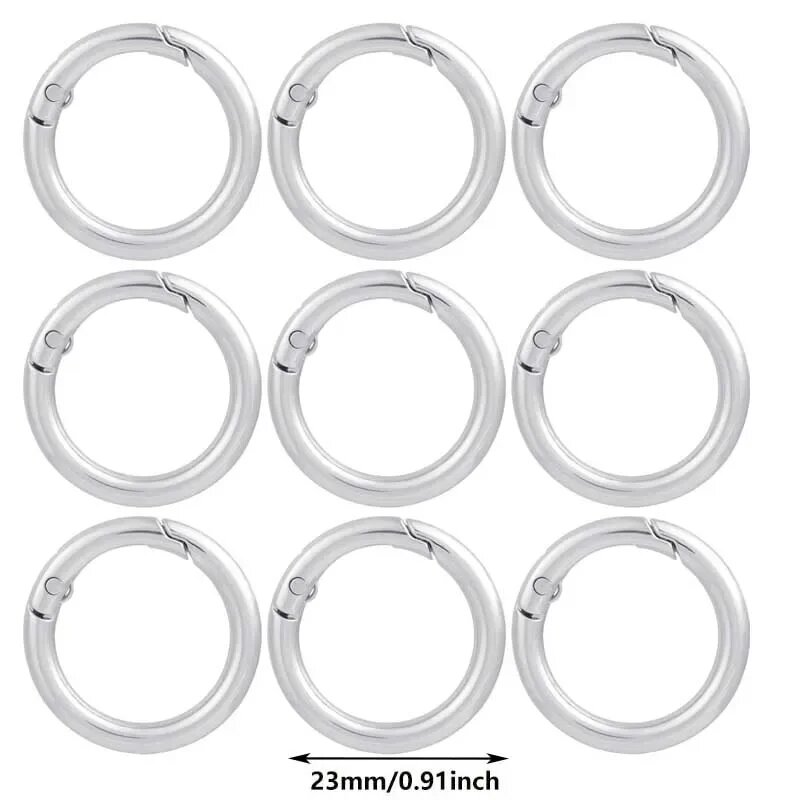 10 шт. металлических пружинных карабинов-кольца KC Gold Белый, 10Pcs, Silver Color 23mm
