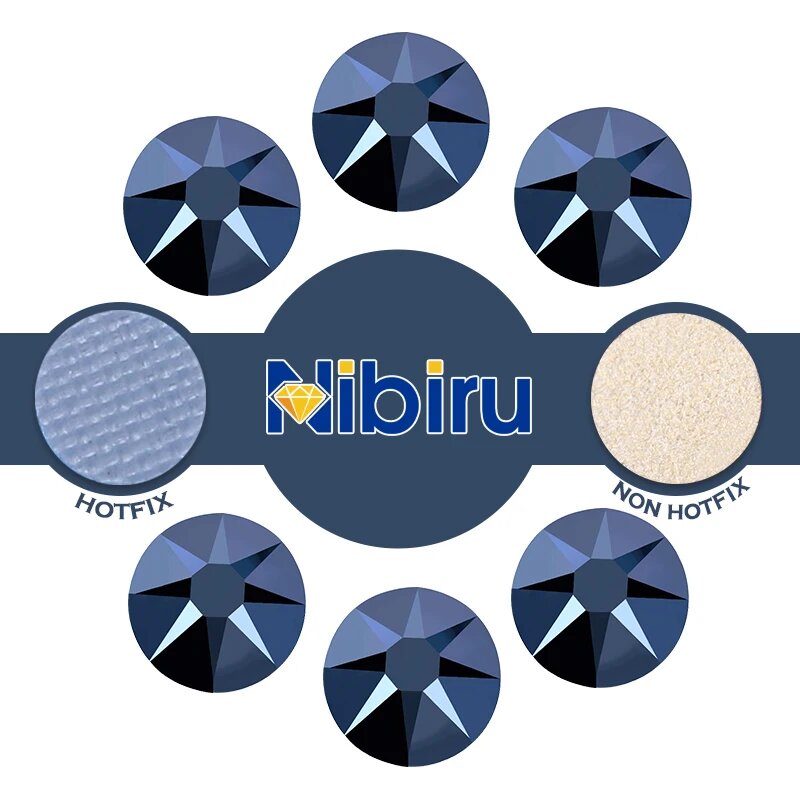 Стразы Nibiru 2088 Hotfix темно-синий SS20-1440Pcs
