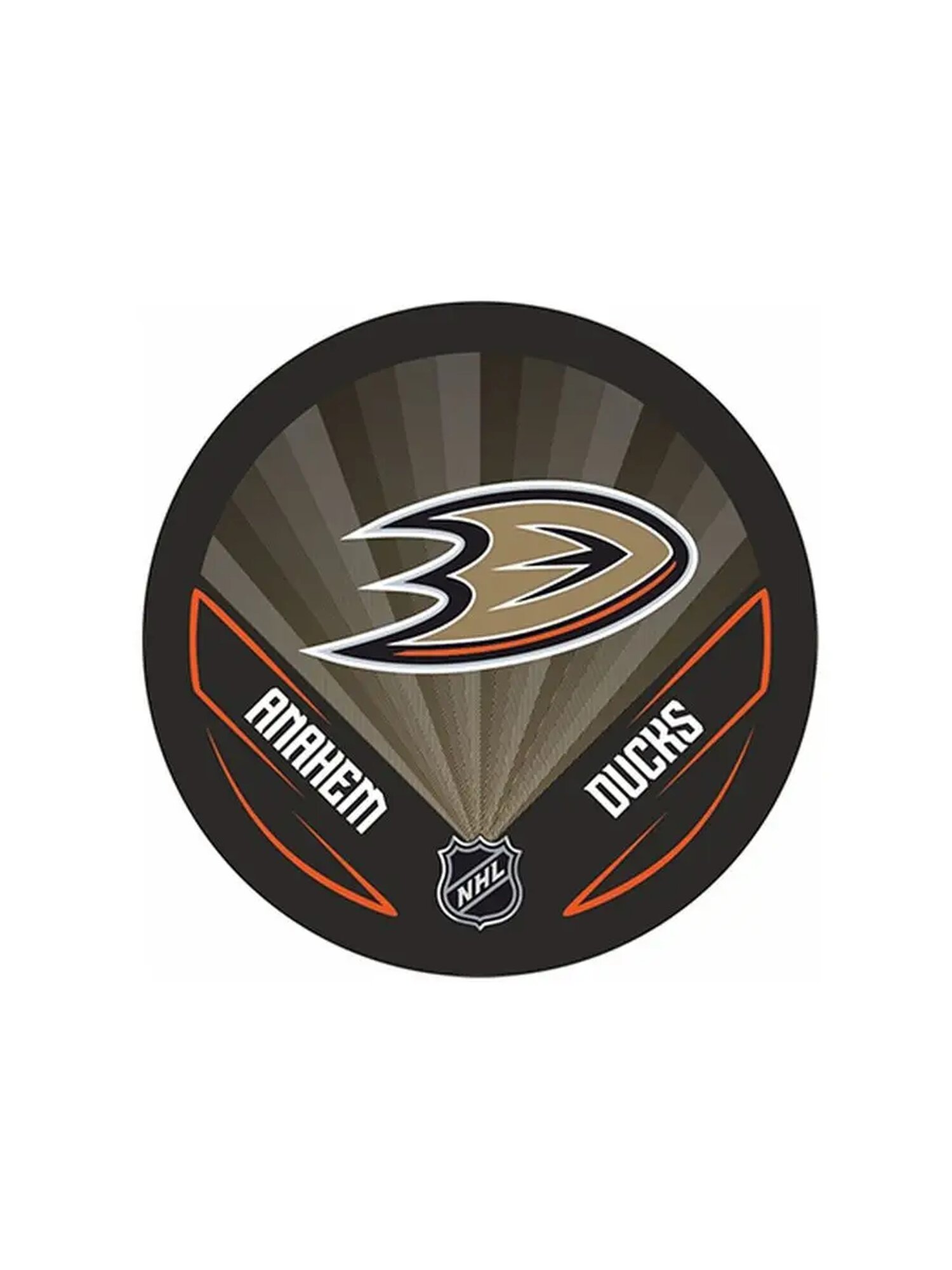 Шайба Sportfanat NHL 2022 Anaheim Ducks, резина, 76 мм, цвет черный