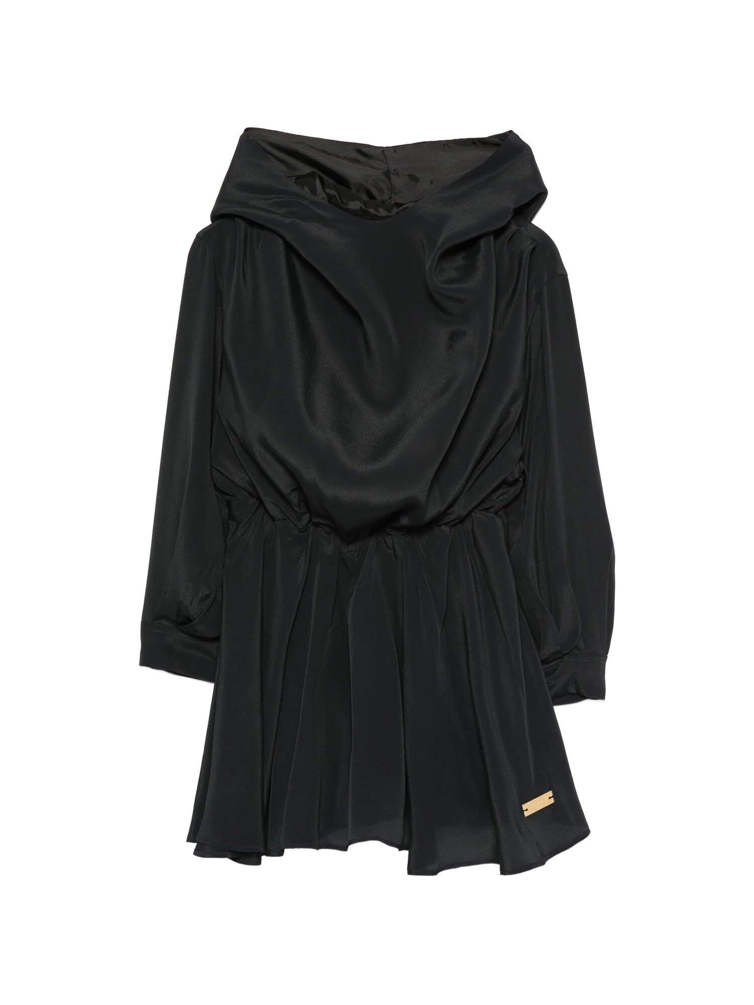 Платье Hooded gathered-waist long-sleeve dress