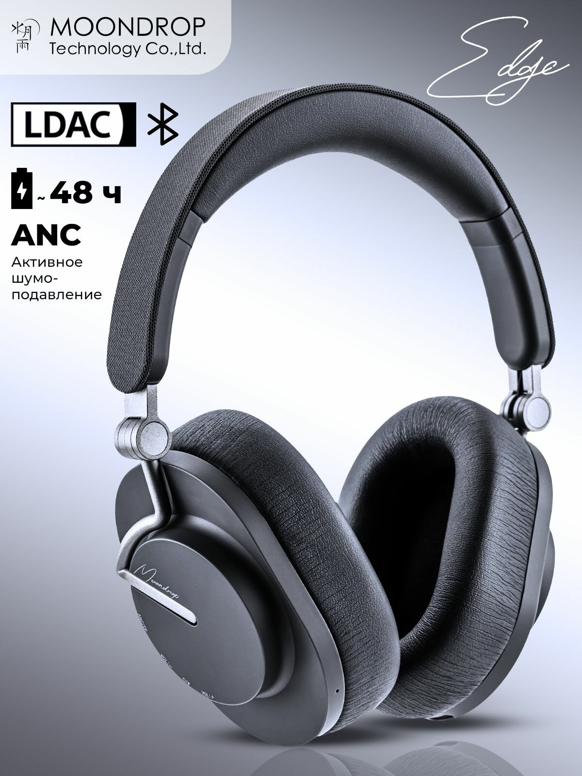 Наушники беспроводные MOONDROP Edge Grey студийные большие