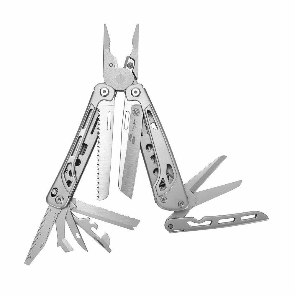 Stinger MT-GHK13 Мультитул stinger, 106 х 43 мм, 19 функций, сталь, серебристый, в комплекте нейлоновый чехол