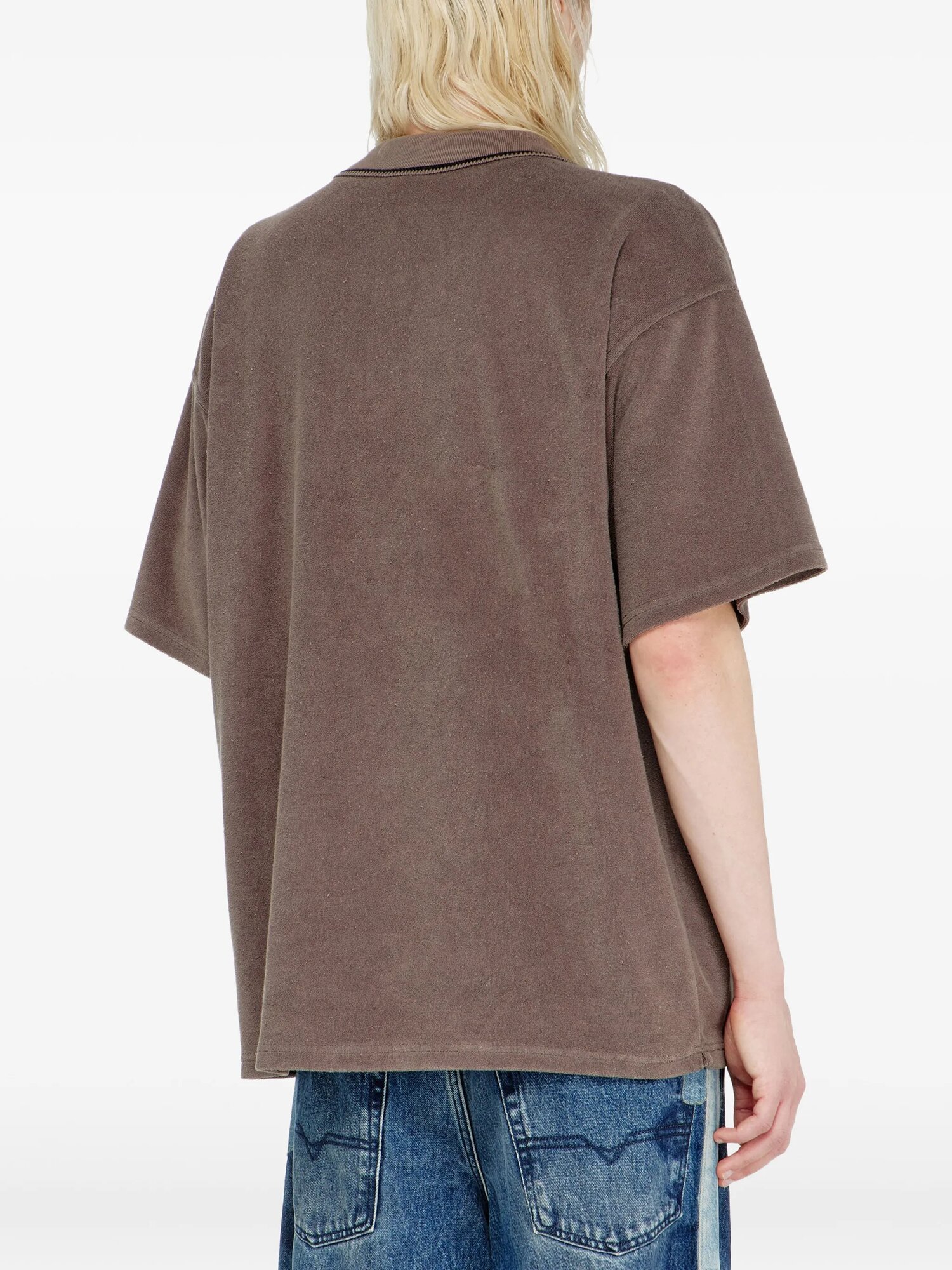 Рубашка DIESEL Chenille polo shirt with shield patch, размер M — фото 1