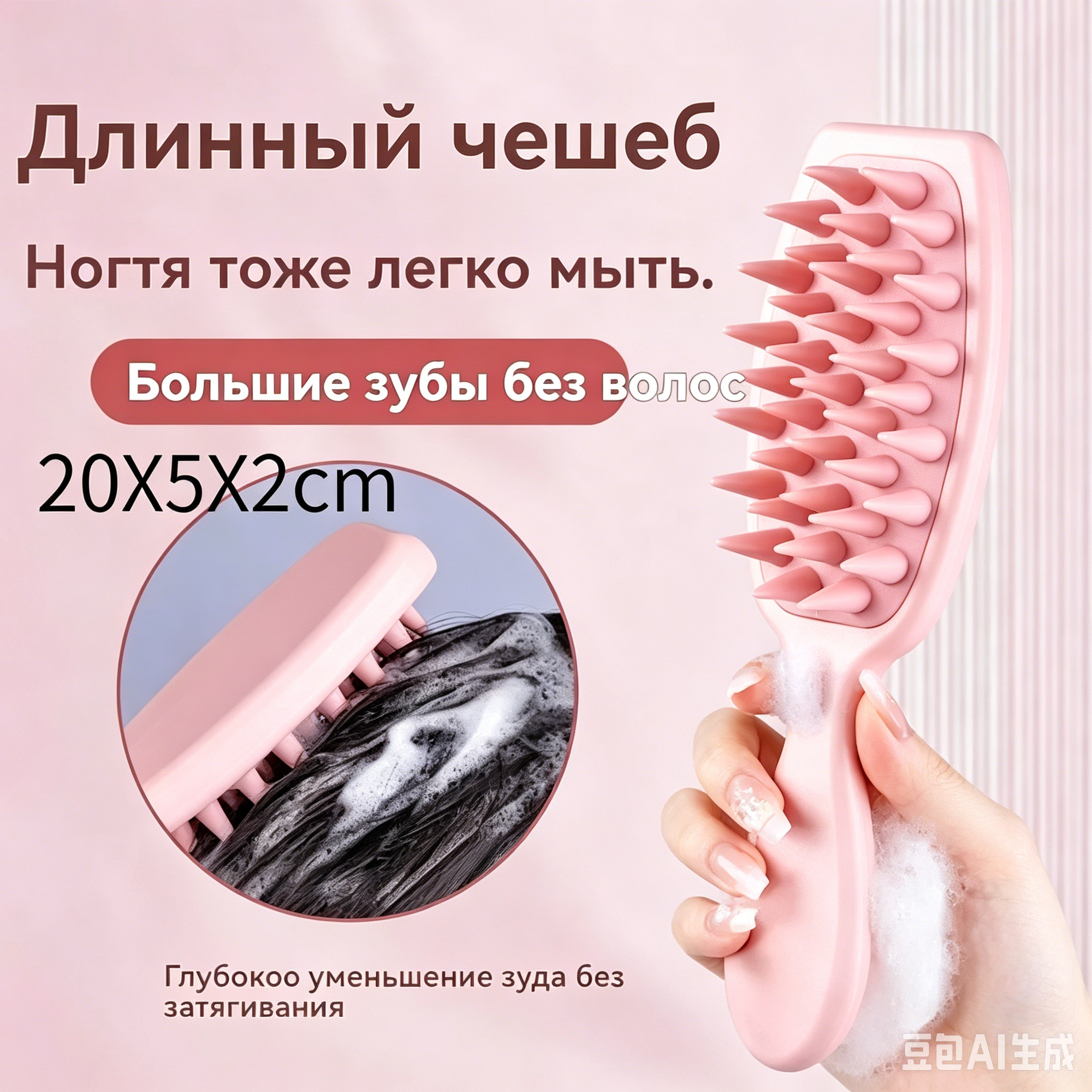 Массажная силиконовая щетка для мытья волос и кожи головы, Массажер для головы и тела