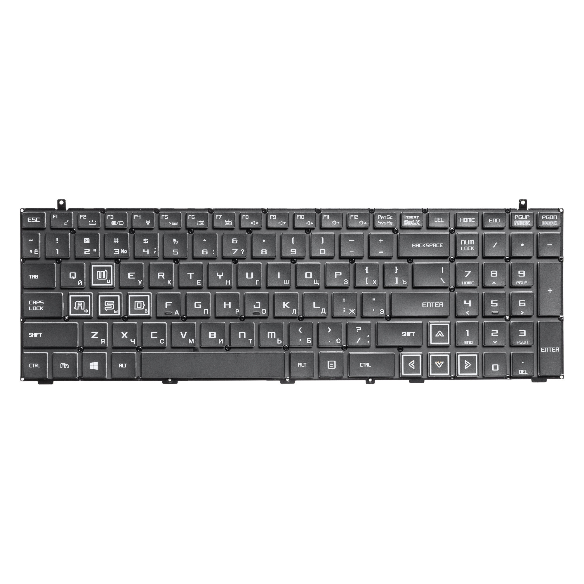 Клавиатура с RGB подсветкой для ноутбука Machenike F117-F / Machenike F117-F2K / KBDR15A008-401A / TFM14G53USJ8525A / Machenike F117-F1K - черная