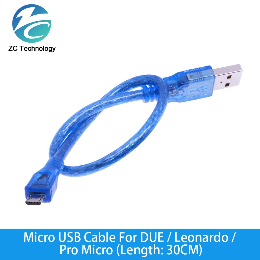 USB-кабель для Arduino Nano 3.0 синего цвета 30 см Micro USB Cable