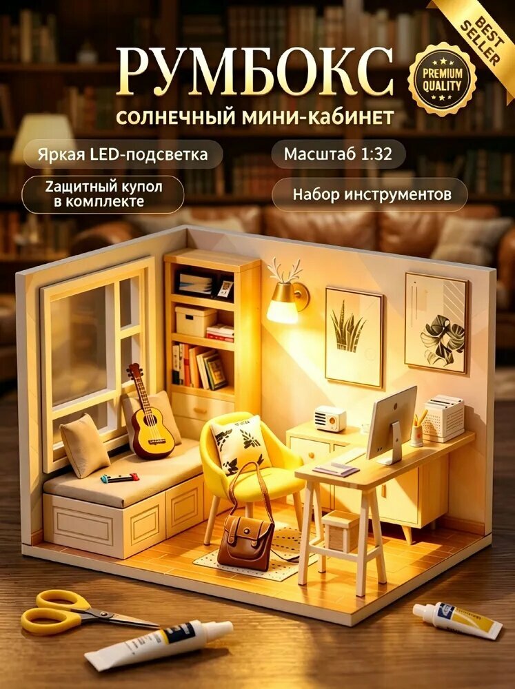 Бокс-театр в скандинавском индустриальном стиле DIY mini House модель сборки в помещении полное руководство на русском языке