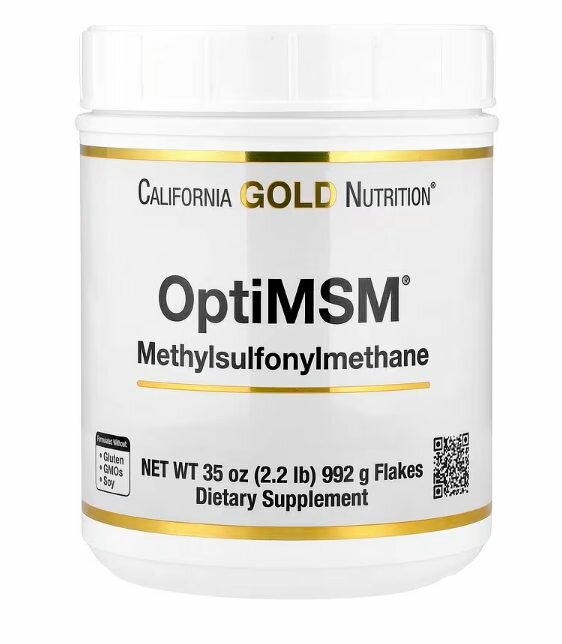 California Gold Nutrition, OptiMSM Метилсульфонилметан (МСМ) в хлопьях, 992 г