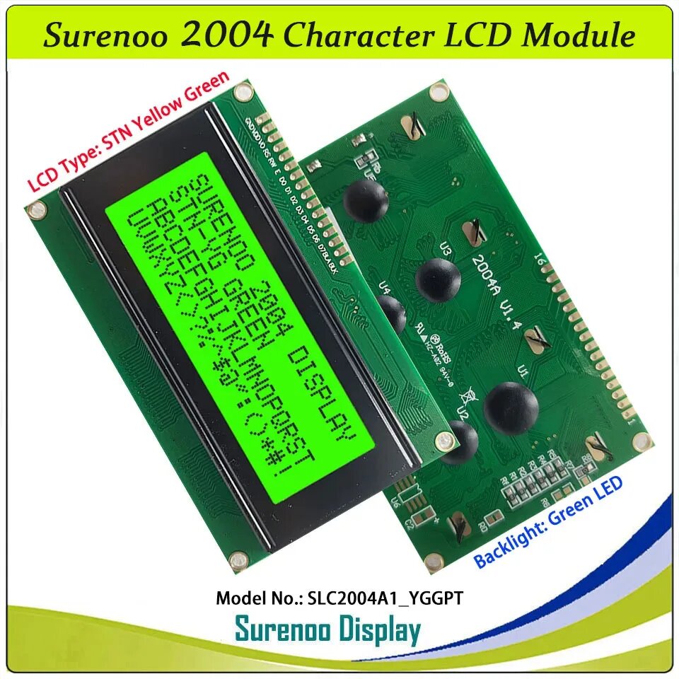 SURENOO SLC2004A1 ЖК-модуль символьный SLC2004A1-YGGPT