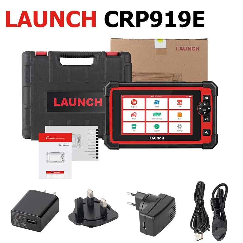LAUNCH X431 CRP919E CRP919E BT Автомобильные диагностические инструменты сканер OBD OBD2 Dbscar VII 7 Автоматический сканер 31+ Сбросы CAN FD Doip Кодирование ЭБУ