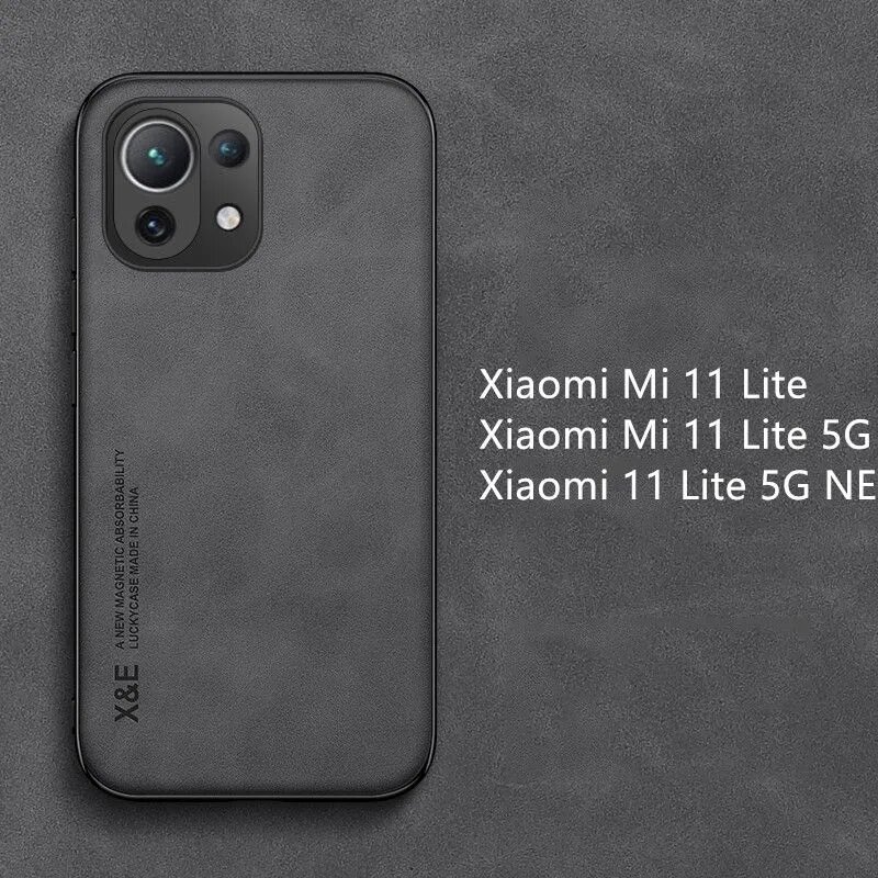 Кожа чехол для Xiaomi Mi 11 Lite / Mi 11 Lite 5G / Mi 11 Lite 5G NE Магнитное притяжение внутри ( Сяоми Ми 11 Лайт ) / противоударный чехол