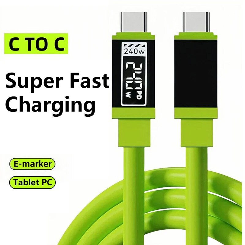Кабель Для Быстрой Зарядки Type-C С USB-разъемом, В Нейлоновой Оплетке, Для 1.5M, Green
