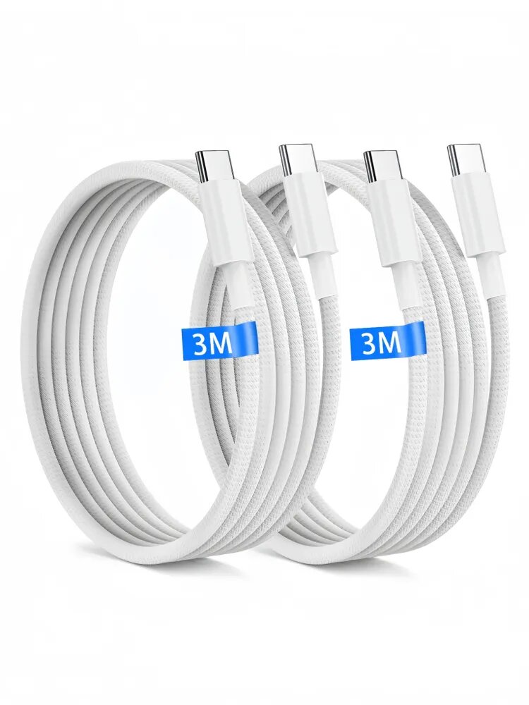 Heboen Кабель для мобильных устройств USB Type-C/USB Type-C, 3 м, белый