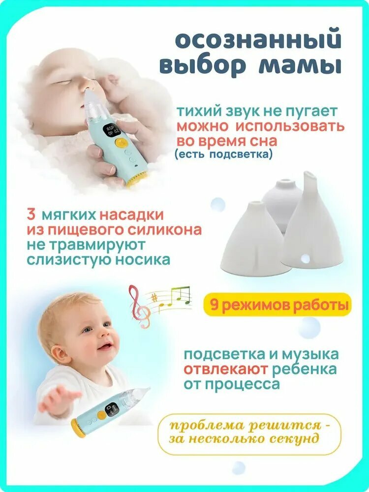 Aспиратор назальный для новорожденных, соплеотсос для новорожденных