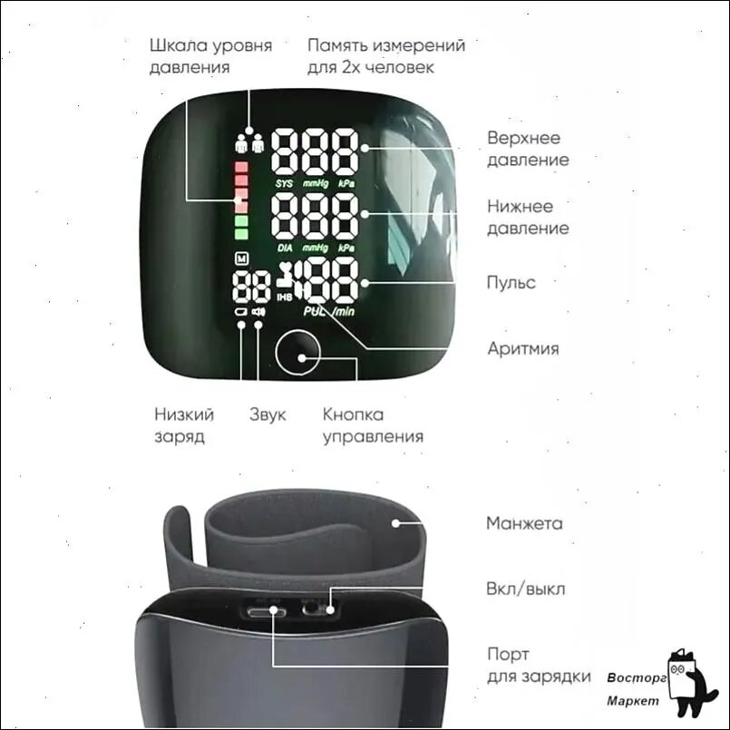 Пульсометр, белый — фото 1