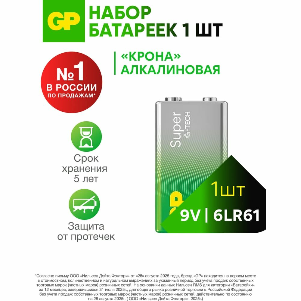 Алкалиновая щелочная батарейка GP Super Alkaline