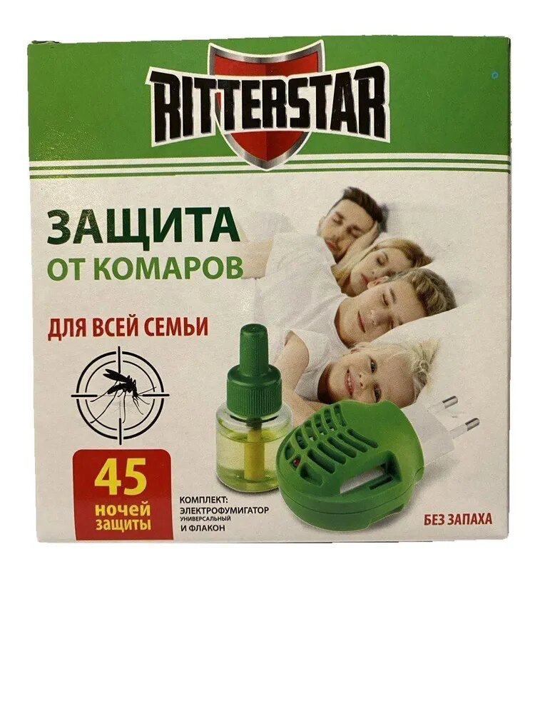 RITTERSTAR комплект от комаров (жидкость +фумигатор) 45 ночей